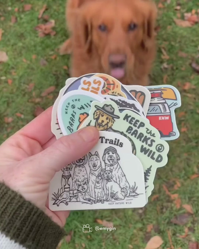 Happy Tails on Trails Outdoor Sticker | Keep Nature Wild