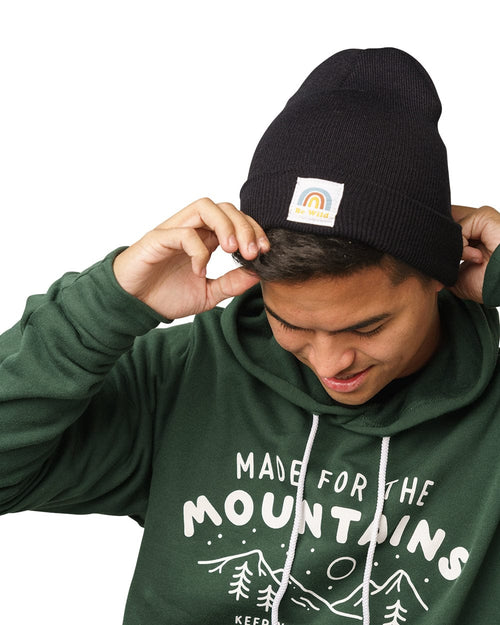 Be Wild Black Cuffed Beanie | Keep Nature Wild
