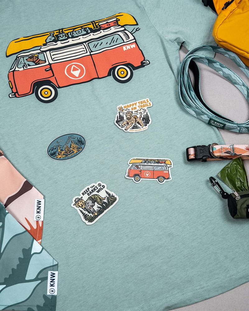 Happy Tails on Trails Outdoor Sticker | Keep Nature Wild