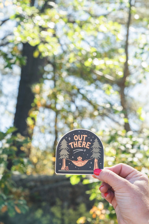 Out There Camping Sticker