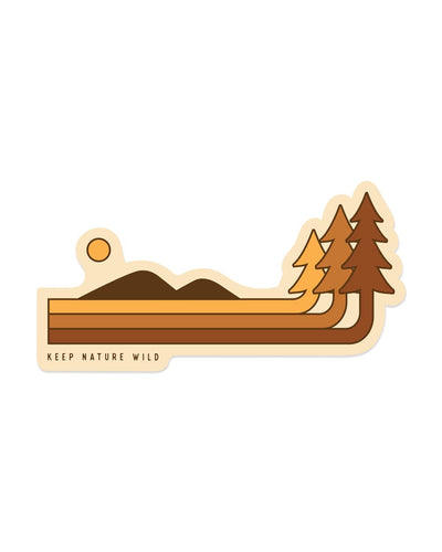 Retro Pines Camping Sticker | Keep Nature Wild