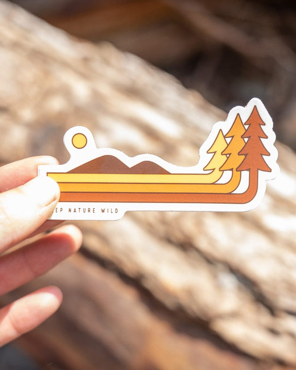 Retro Pines Camping Sticker | Keep Nature Wild
